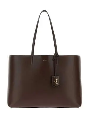 JIMMY CHOO Chocolate Leather Nine2five Shopping Bag - Brown