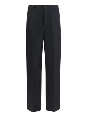 Prada Technical Wide-leg Pants In Canvas - Black