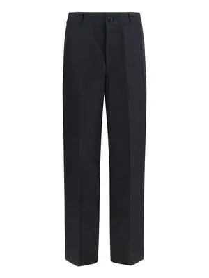 Prada Technical Wide-leg Canvas Trousers - Black