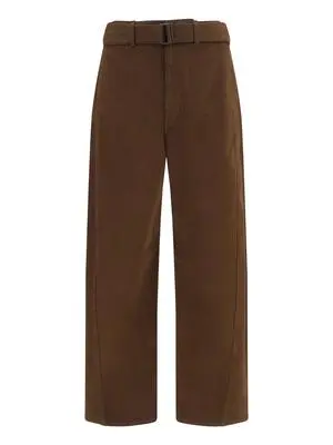 LEMAIRE Heavy Dyed Twill Belted Pants - Brown