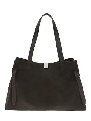 Yuzefi Gyoza Tote Bag In Suede - Brown