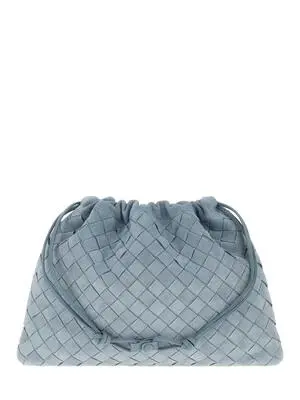 Bottega Veneta Medium Clutch In Suede - Blue