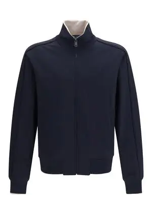 Dolce & Gabbana Zip Jacket With Side Bands - Blue