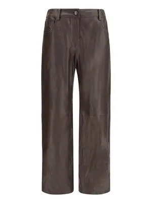 Magda Butrym Straight-leg Leather Pants - Brown