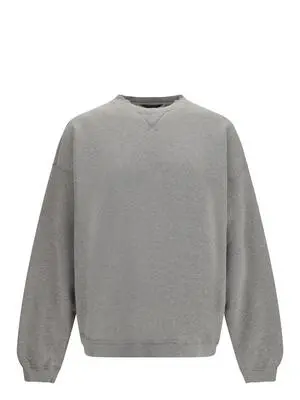 GOLDEN GOOSE Oversized Crewneck Sweater With Teddy Lettering - Gray