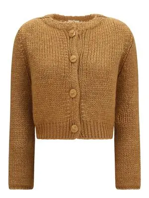 FORTE_FORTE Chunky Knit Button Cardigan - Brown