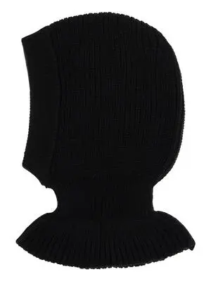 LEMAIRE Ribbed Wool Balaclava - Black