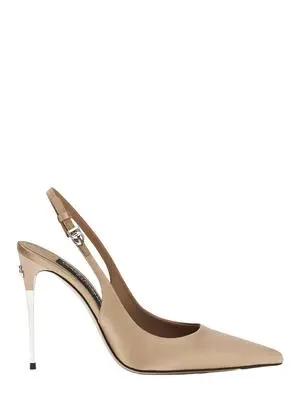 Dolce & Gabbana Dolce & Gabbana Women Satin Slingback Pumps Cream
