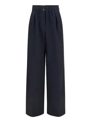 Dries Van Noten Wide-leg Trousers With Drawstring Waistband - Black