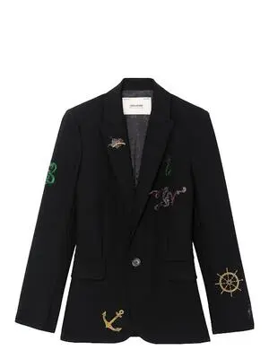 Zadig&Voltaire Valse Blazer With Embellishments - Black
