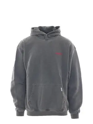 REPRESENT Distressed Cotton Hoodie - Grey