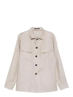 Tagliatore Tailored Linen Shirt Jacket - Grey