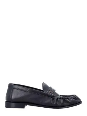 Saint Laurent SAINT LAURENT Cassandre Calfskin Loafers With Moccasin Toe And Brass Detail Nero