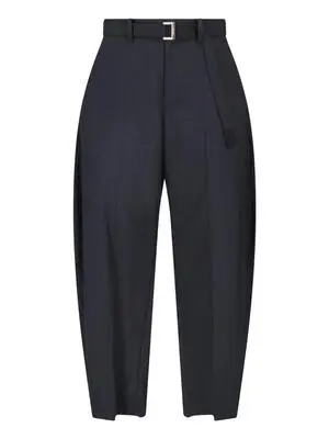 Sacai Tailored Wool-blend Trousers - Black