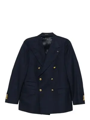 GABRIELE PASINI Double Breasted Wool Blazer - Navy