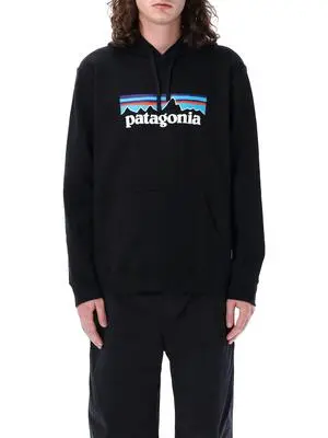 Patagonia P-6 Logo Recycled Cotton-polyester Hoodie - Nero