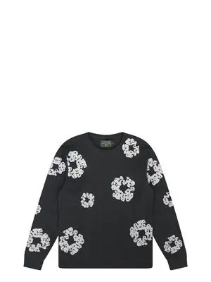 DENIM TEARS Cotton Wreath Thermal Top - Black