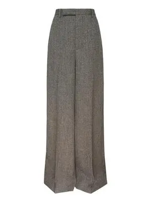 Rick Owens Wide Tailored Pants Melange - Black