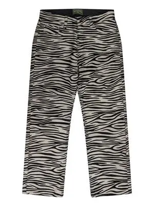 DENIM TEARS Zebra Print Cowhide Pants - Multicolor