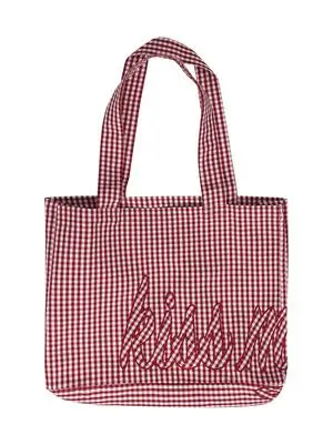 DENIM TEARS Kiss My Grits Gingham Tote Bag - Red