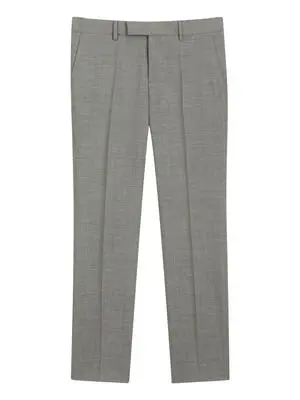 BOSS Slim-fit Pants In Melange Stretch Wool And Linen Blend - Light Green