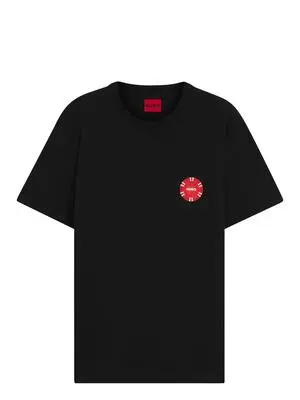 Hugo Cotton-jersey T-shirt With Poker-chip Print - Black