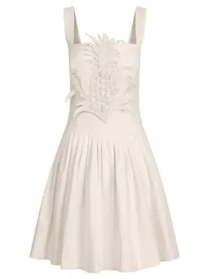 OSCAR DE LA RENTA Oscar De La Renta Pineapple Appliqué Denim Mini Dress