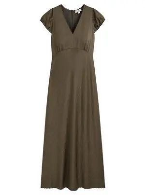 COS COS Embroidered Satin Midi Dress