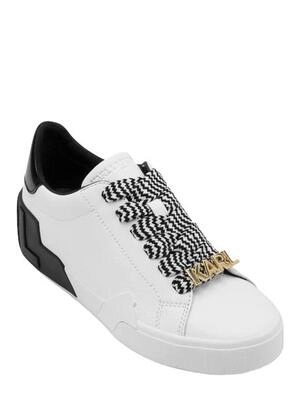Karl Lagerfeld Paris Melora Lace-up Sneakers - Bright White/black
