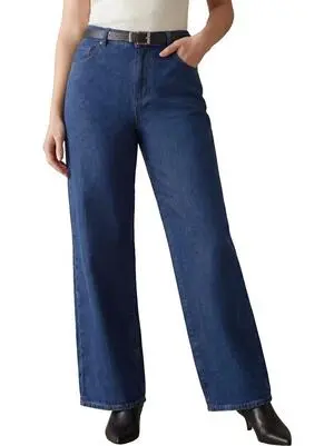 JESSICA LONDON Jessica London Classic Denim Wide Leg Jean Medium Stonewash