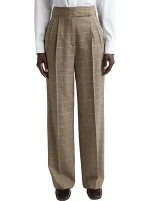 Etro Plaid Stretch Wool Trousers - Beige Multi