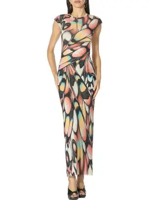 AFRM Mylo Floral Print Mesh Maxi Dress - Brandy Butterfly