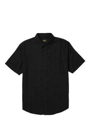 SEAGER CO Caldera Stripe Jacquard Short Sleeve Button-up Shirt - Black