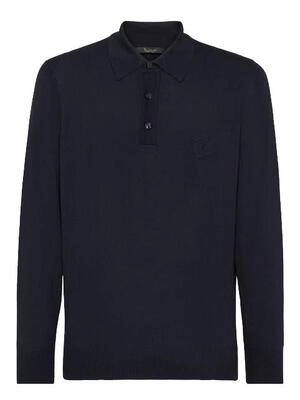 BILLIONAIRE Pullover Polo-neck Ls Crest - Darkblue