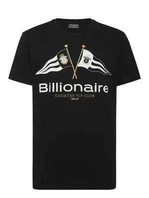 BILLIONAIRE T-shirt Round Neck Flags - Black