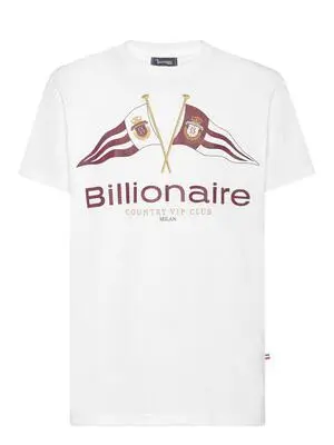 BILLIONAIRE T-shirt Round Neck Flags - White