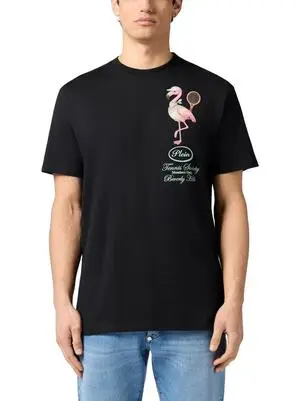 Philipp Plein Round Neck T-shirt Flamingo Tennis Society - Black