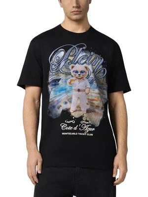 Philipp Plein Round Neck T-shirt Teddy Yachting Men Black