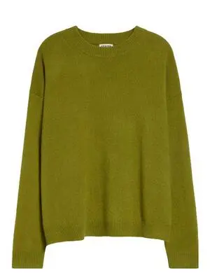 Staud Serrano Relax Fit Cashmere Crewneck Sweater - Pear