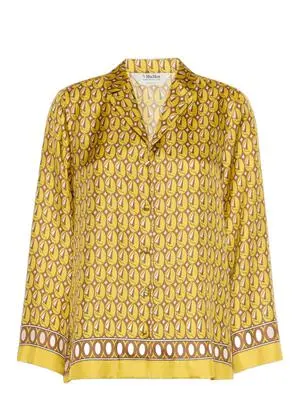 Max Mara Printed Silk Shirt - Yellow