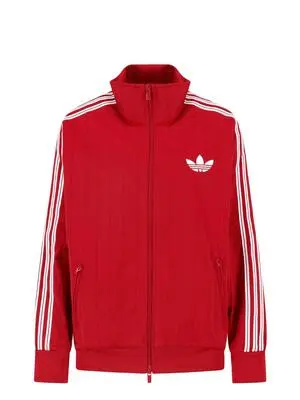 Adidas Firebird Pinstriped Zip-up Sweatshirt - Red