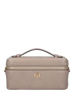 Tory Burch Kira Diamond Leather Vanity Case - Gray