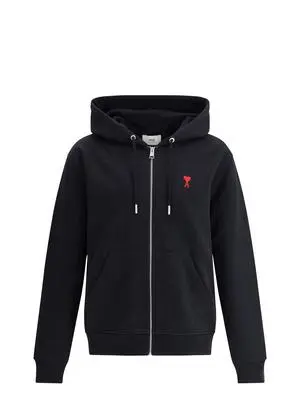 AMI Paris Logoed Hoodie - Black