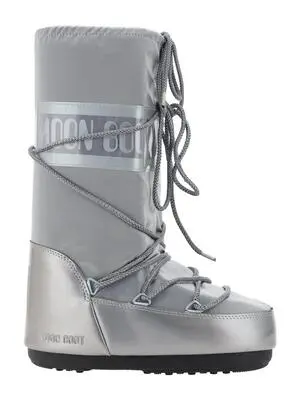 Moon Boot Moon Boot Icon Glance Lace-Up Platform Boots Silver
