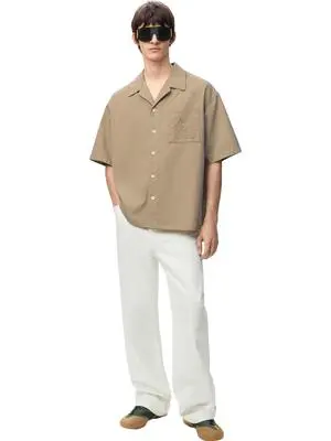 Loewe Short Sleeve Shirt In Cotton - Beige