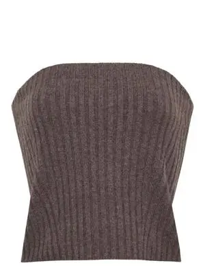 Cara Cara Rhea Fitted Ribbed Tube Top - Cocoa