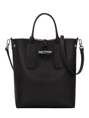 Longchamp Medium Roseau Leather Crossbody Bag - Black