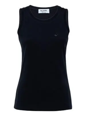 BLUGIRL Sleeveless Crew Neck Vest - Black