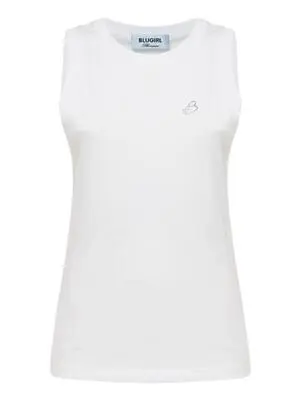 BLUGIRL Round Neck Sleeveless Vest - White