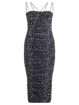 Philosophy Di Lorenzo Serafini Leopard Print Strappy Midi Dress - Black